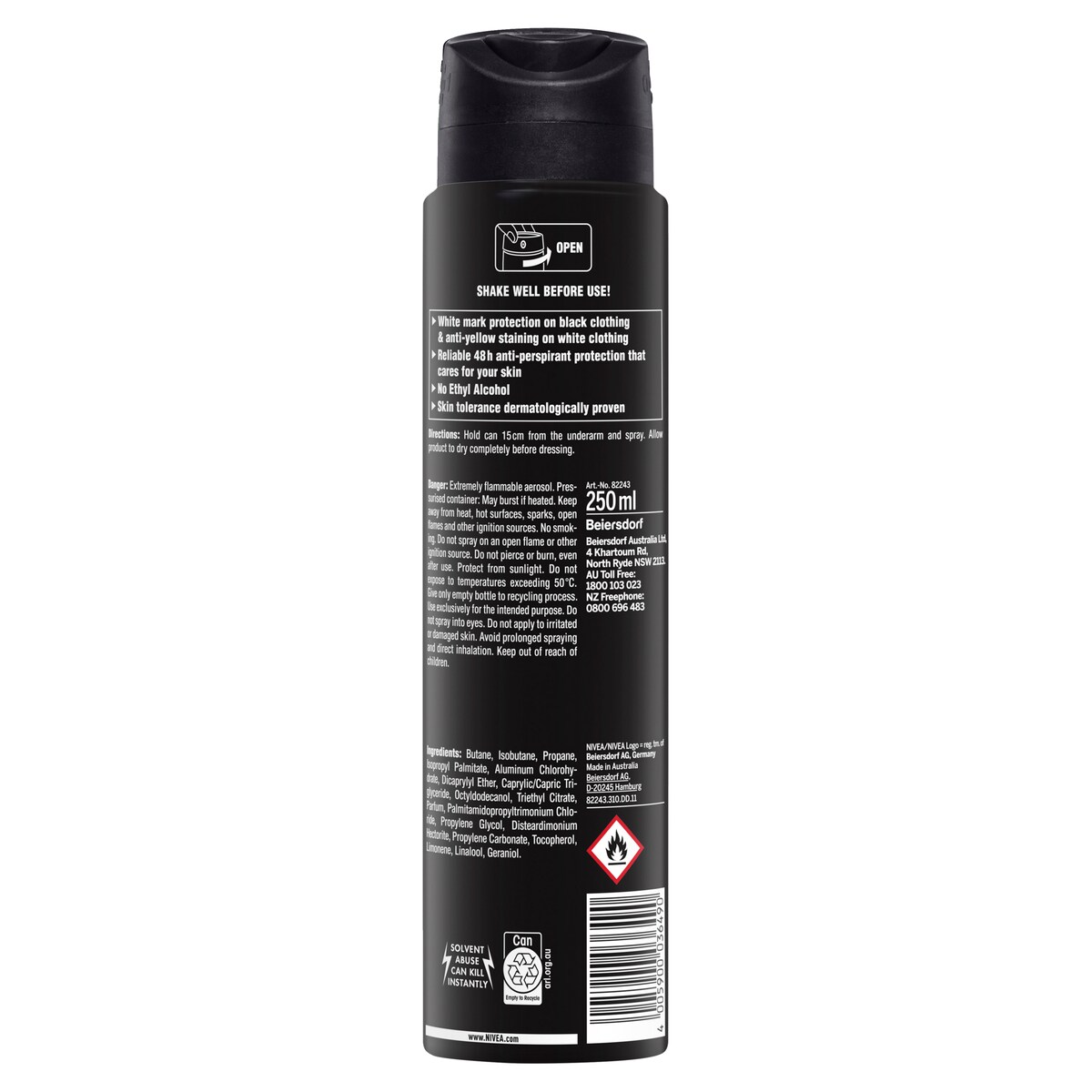 Nivea Men Invisible Black & White Anti-Perspirant Deodarant Spray ...
