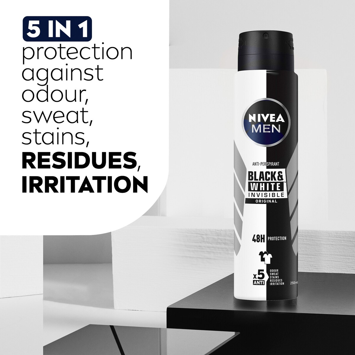 Nivea Men Invisible Black & White Anti-Perspirant Deodarant Spray ...