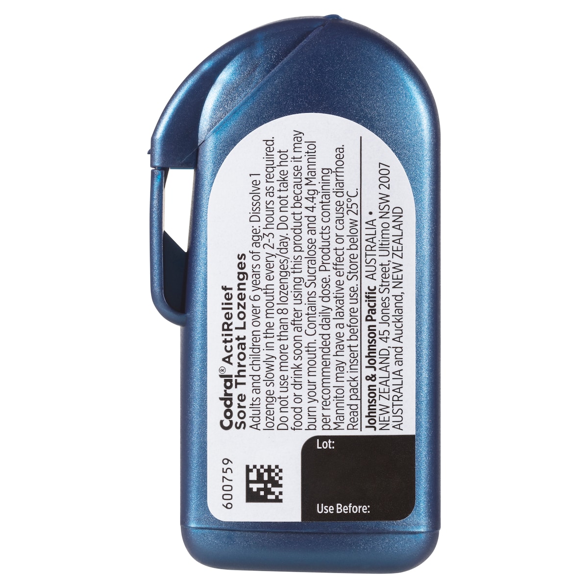Codral ActiRelief Sore Throat Lozenges Anaesthetic CoolMint 20 Pack