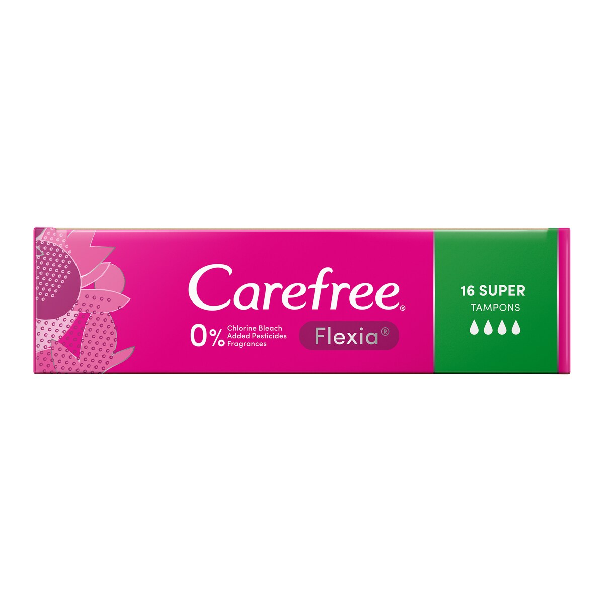 Carefree Flexia Super Tampons with Wings 16 Pack