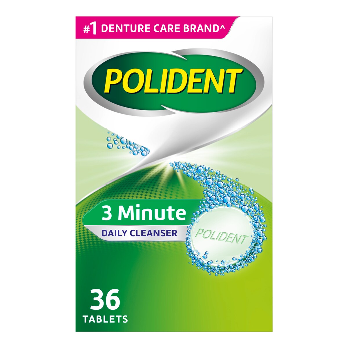 Polident 3 Minute Daily Cleanser for Dentures 36 Tablets