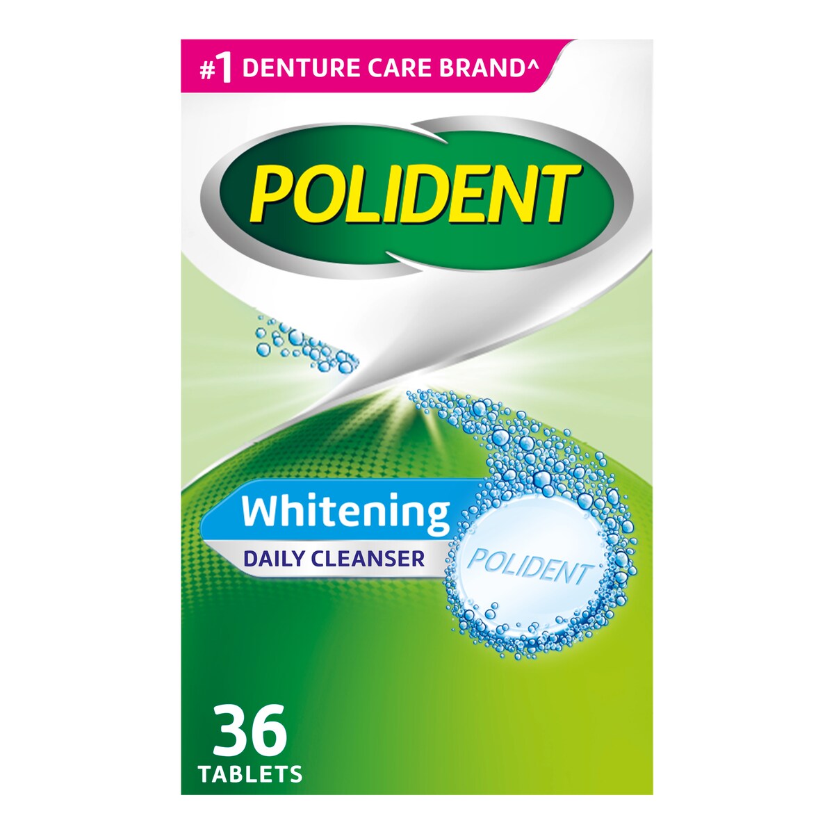 Polident Whitening Daily Cleanser for Dentures 36 Tablets