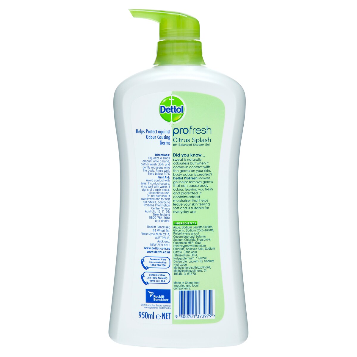 Dettol Profresh Shower Gel Citrus Splash 950ml
