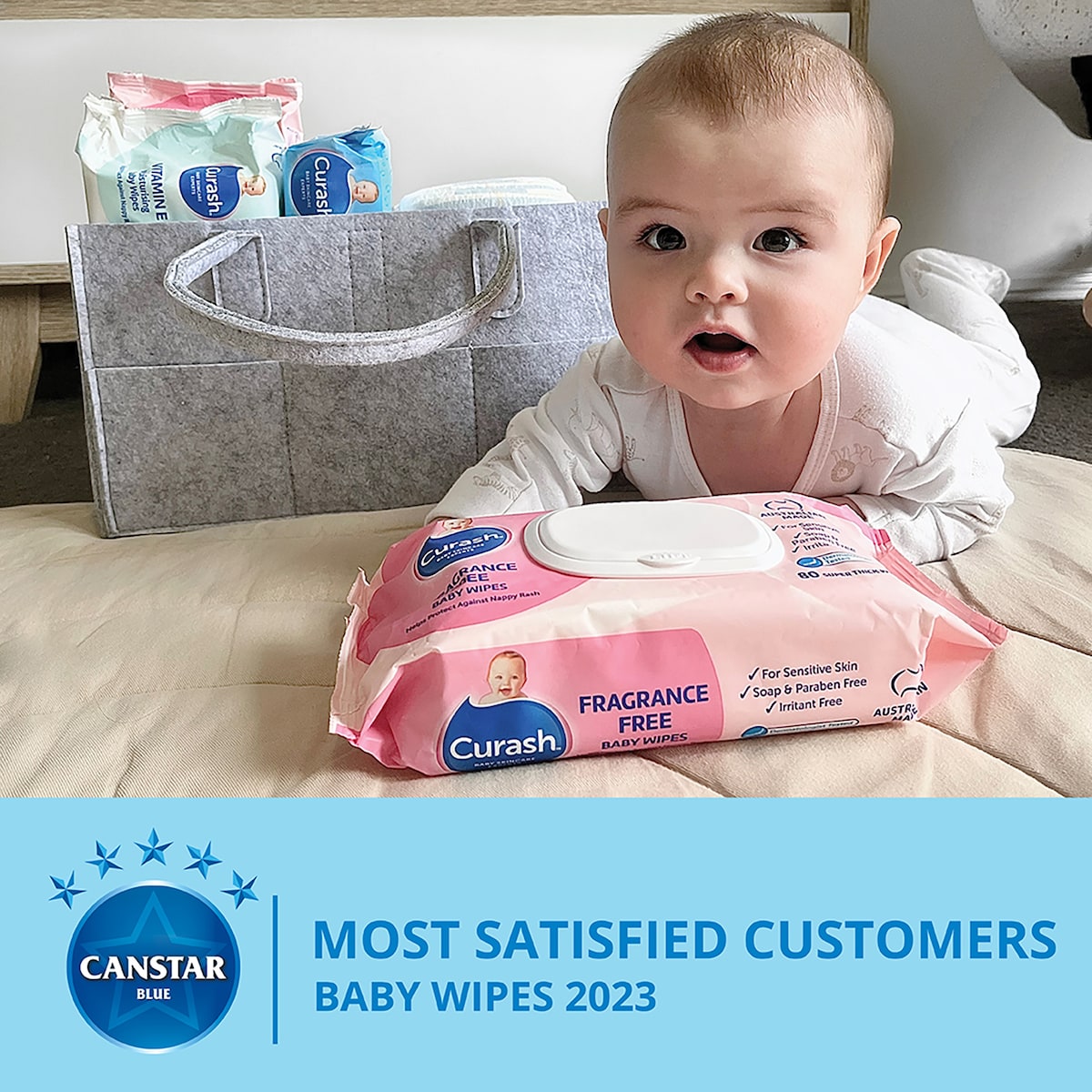 Curash Baby Fragrance Free 80 Baby Wipes