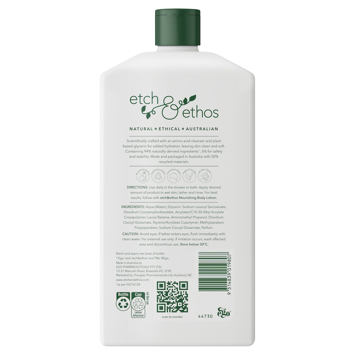 Ego Etch & Ethos Body Wash Botancal Bloom 1litre