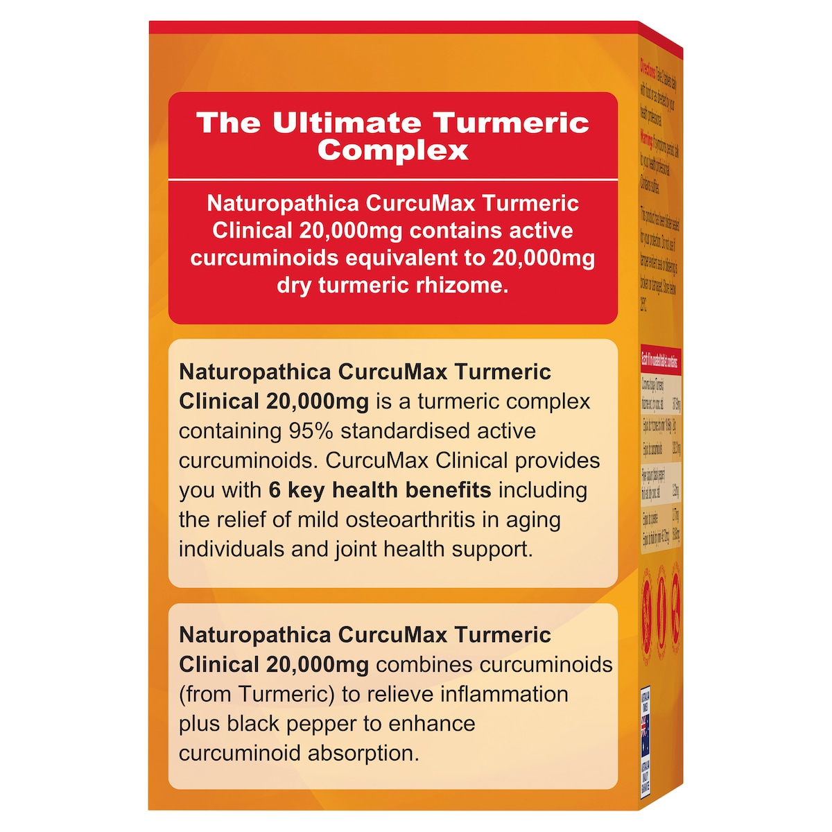 Naturopathica CurcuMax Turmeric Clinical 20000mg (60 Tablets)