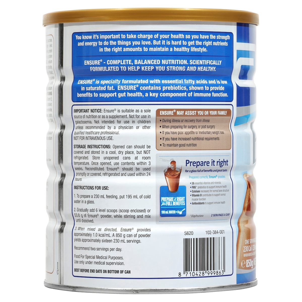 Ensure Powder Chocolate 850g