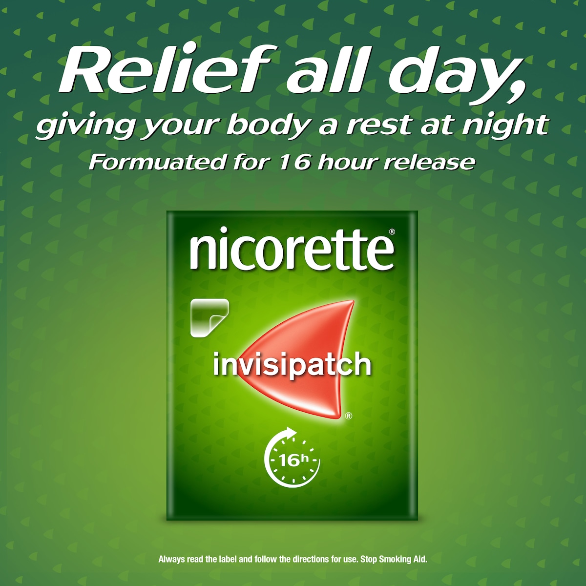 Nicorette Quit Smoking 16 Hour Nicotine InvisiPatch Step 2 15mg 7 Pack