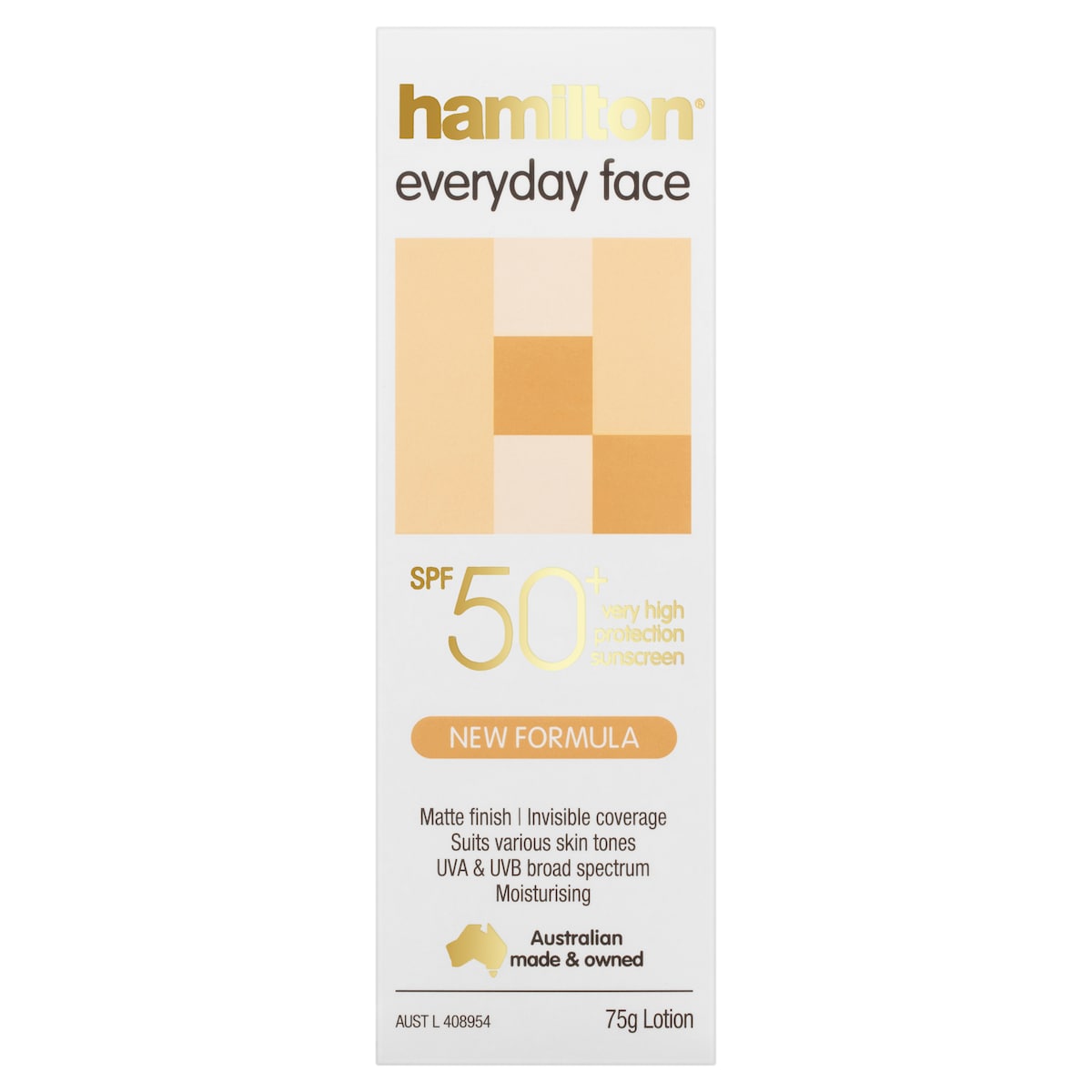 Hamilton Sunscreen Everyday Face Lotion SPF 50+ 75g