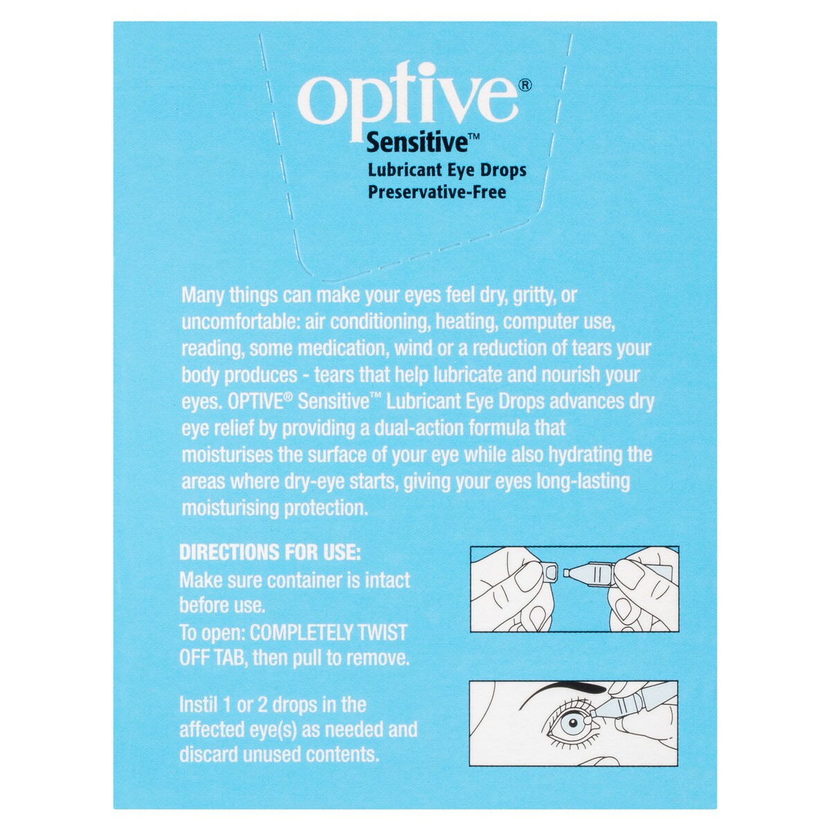 Optive Sensitive Eye Drops Preservative Free 0.4ml x 30 Vials
