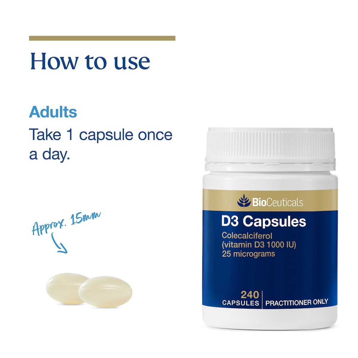 BioCeuticals D3 Capsules 240 Soft Capsules