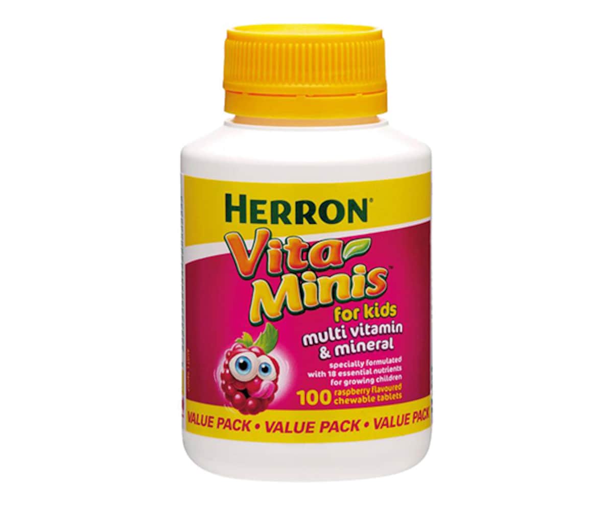 Herron Vita Mini Multi Vitamin & Mineral Raspberry 100 Tablets ...