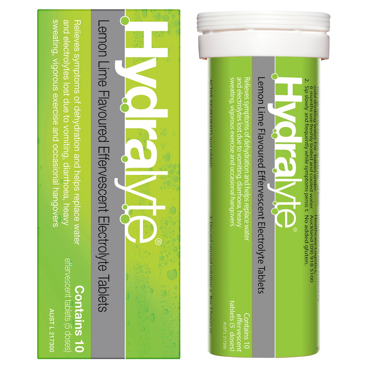 Hydralyte Effervescent Electrolyte Tablets Lemon Lime 10 Pack