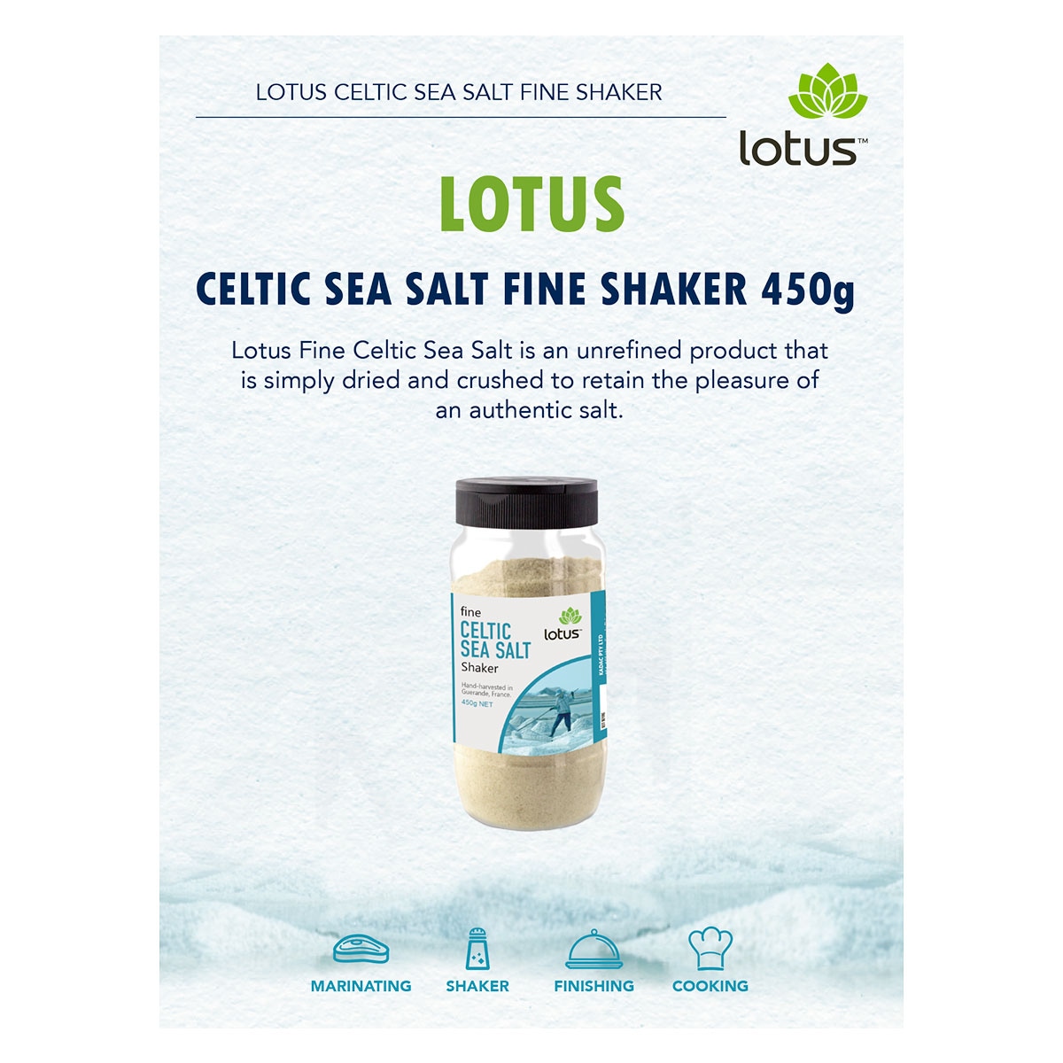 Lotus Fine Celtic Sea Salt Shaker 450g