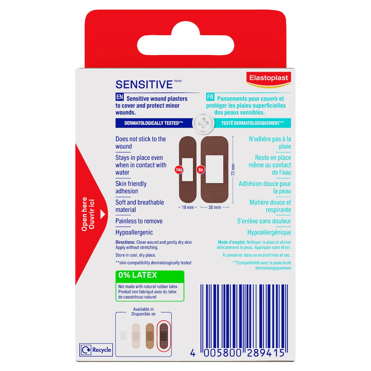 Elastoplast Sensitive Dark Skin Tone Plasters 20 Strips | Healthylife