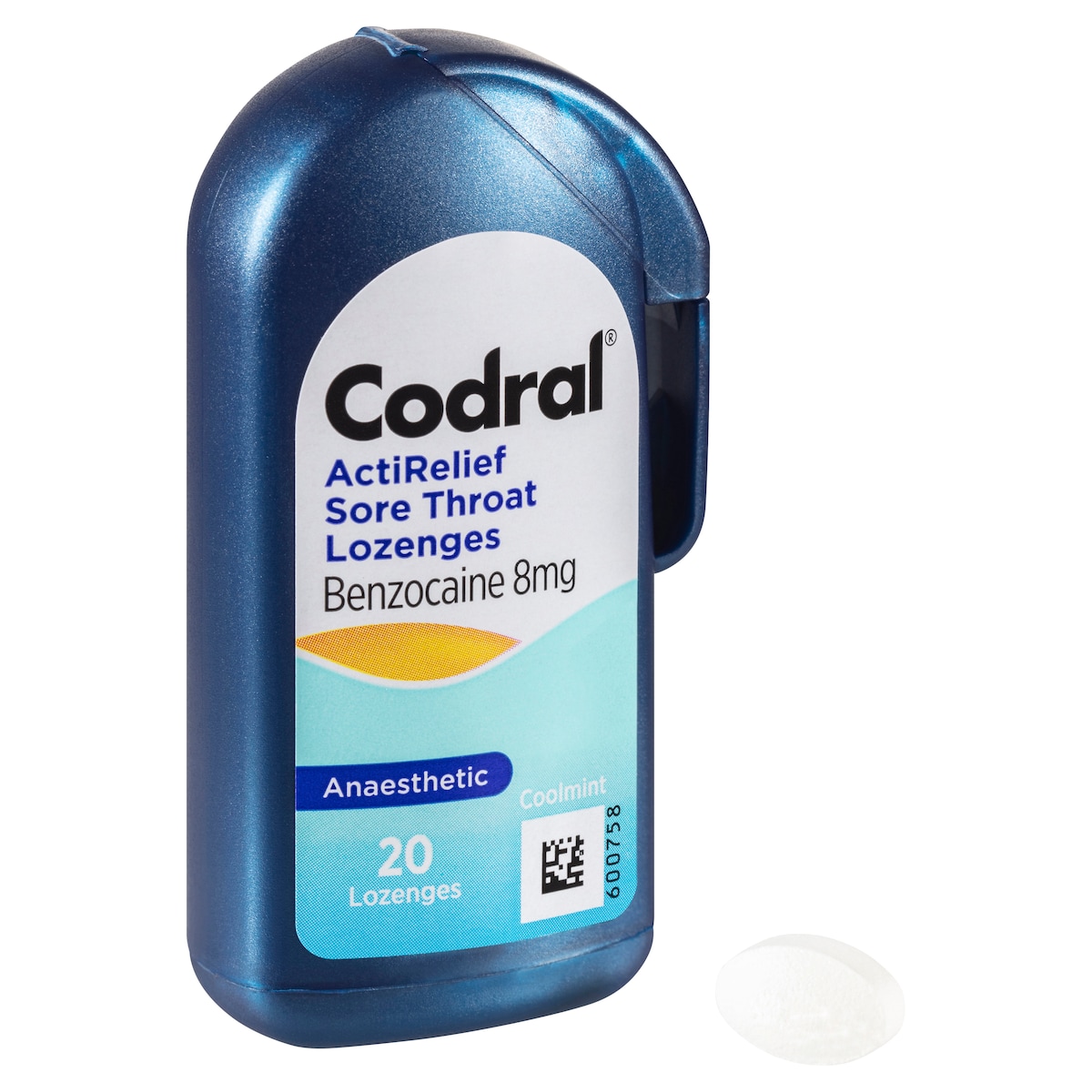 Codral ActiRelief Sore Throat Lozenges Anaesthetic CoolMint 20 Pack