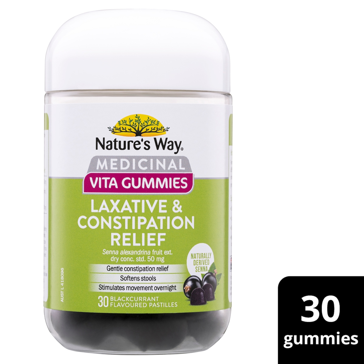 Natures Way Medicinal Vita Gummies Laxative 30 Pack